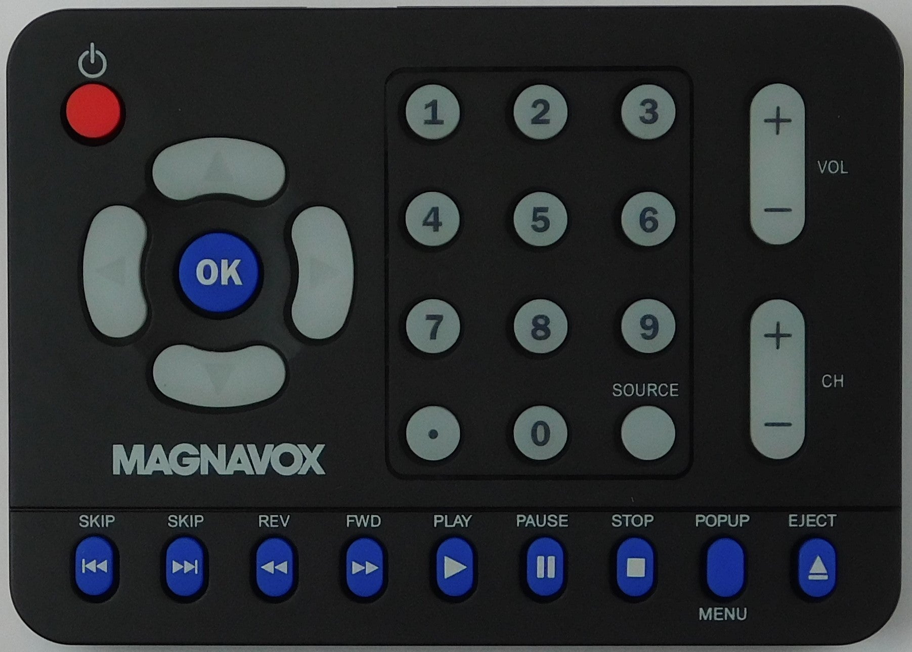 OEM replacement remote control for Magnavox LCD TV & Blu-ray COMBOs NH ...