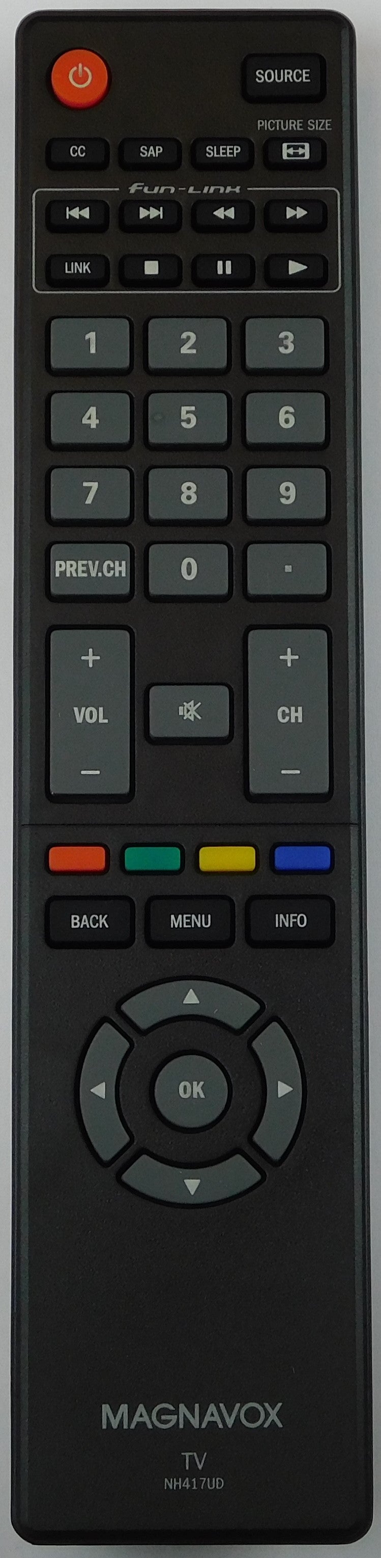 Original OEM replacement remote control for Magnavox LED/LCD TVs NH417 ...