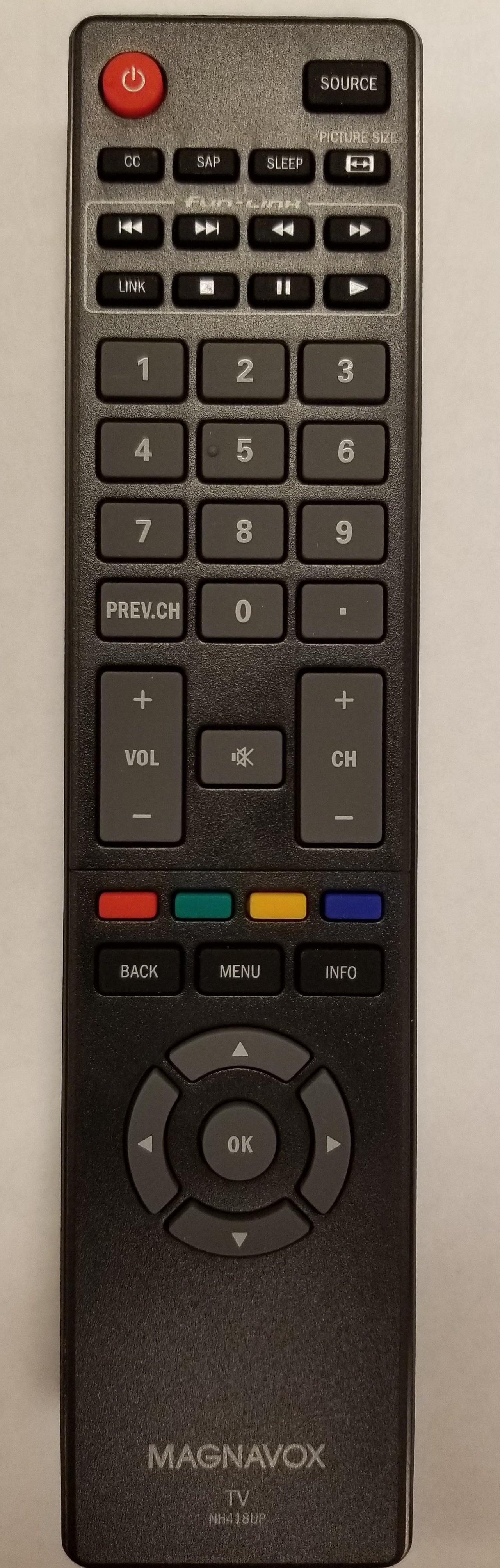 Original OEM replacement remote control for Magnavox LED/LCD TVs NH418 ...